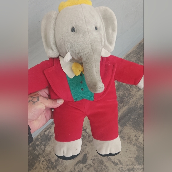 Gund | Toys | Babar 988 Plush Elephant Toy In Red Suit | Poshmark